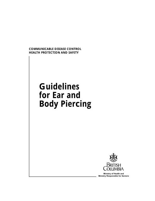 Guidelines for Ear and Body Piercing - Fraser Health Authority