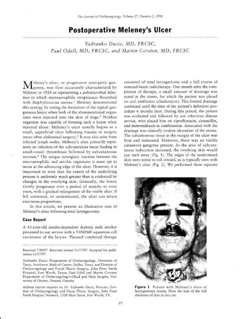 Postoperative Meleney's Ulcer - Dr. Yadro Ducic, Fort Worth