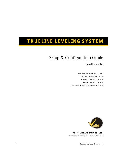 TRUELINE LEVELING SYSTEM Setup & Configuration Guide