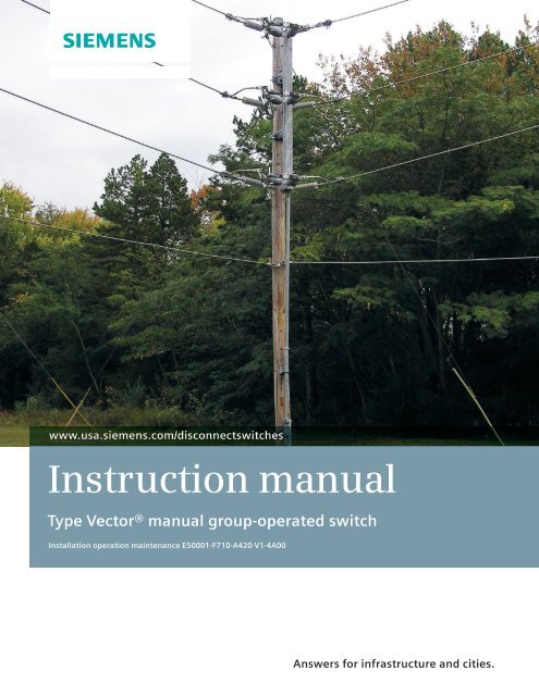 Group-Operated Switches Vector Series Instruction Manual - Siemens