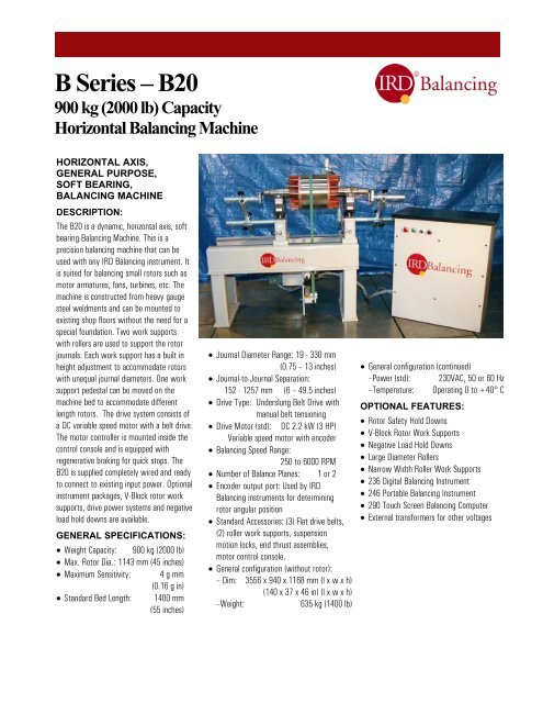 B Series â B20 - IRD Balancing