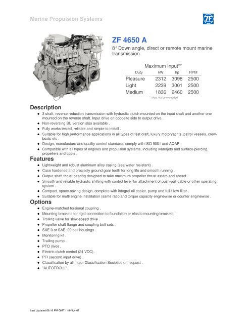 ZF 4650 A - Gold Coast Power, Inc.