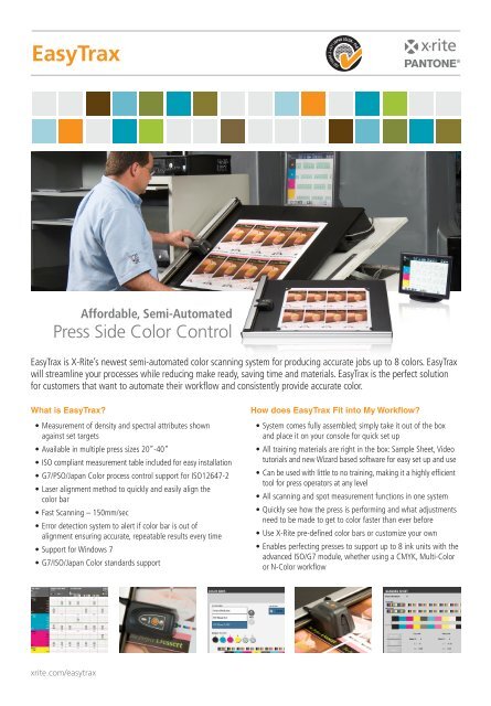 EasyTrax Datasheet - X-Rite
