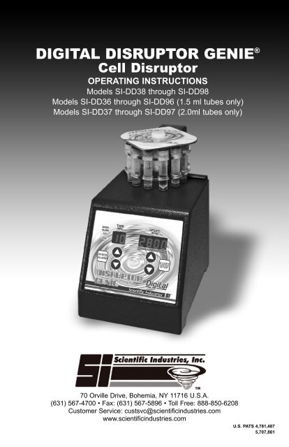 DIGITAL DISRUPTOR GENIEÂ® - Scientific Industries, Inc.