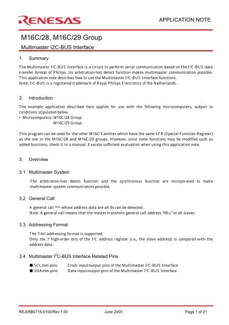 Multimaster I2C-BUS Interface