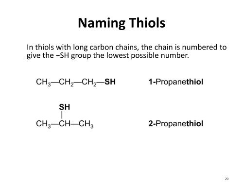 Naming Thiols