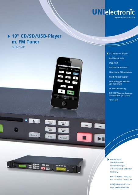 Datenblatt URD 1001 - Ela-Data GmbH