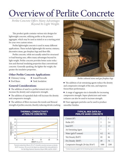 Lightweight Concrete Mix Designs - Perlite Institute