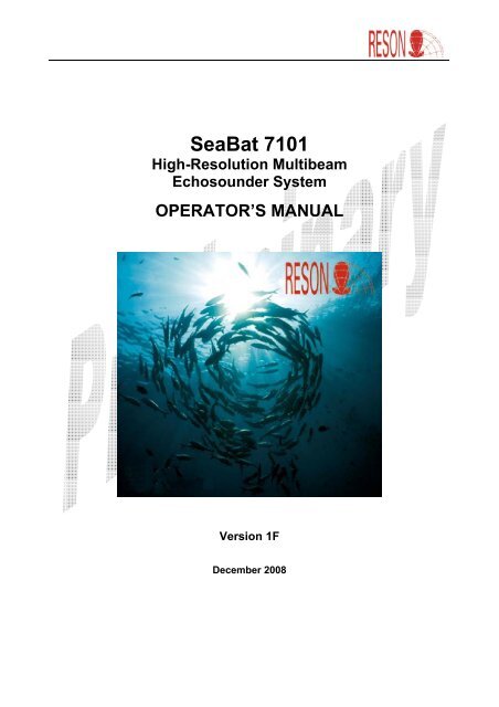 Seabat 7101 Multibeam Sonar System - The Best Picture Of Beam