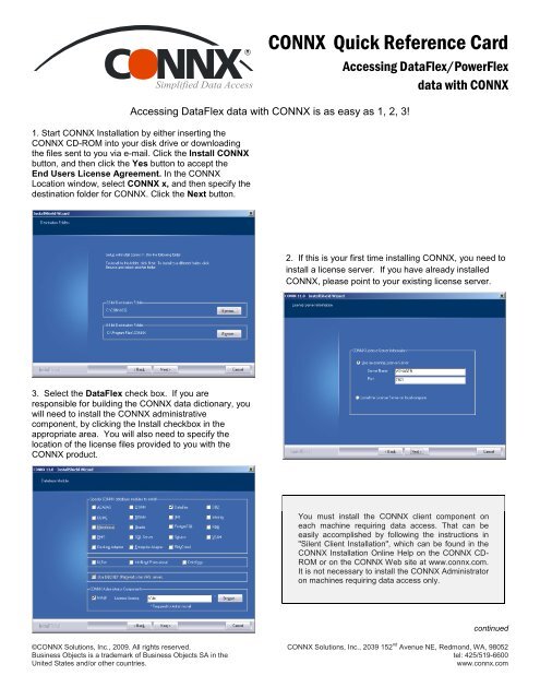 CONNX Quick Reference Card - Software AG Documentation