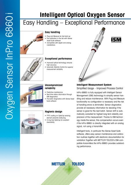 Oxygen Sensor InPro 6860 i - Mettler Toledo