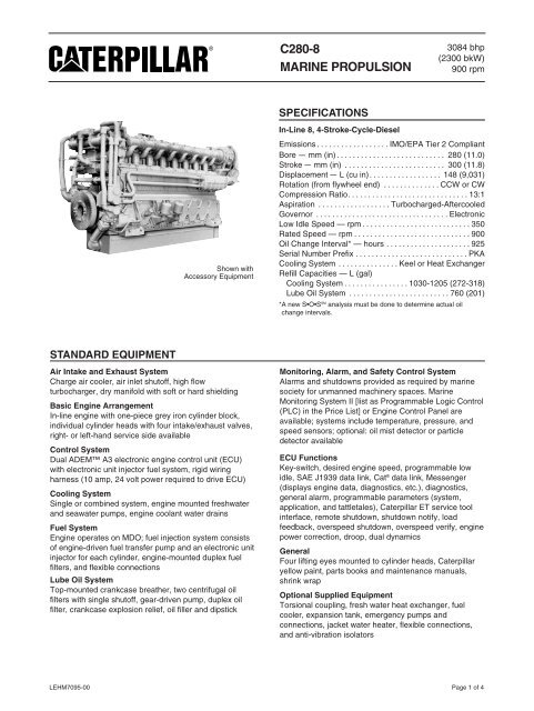 C280-8 MARINE PROPULSION - Caterpillar Marine Power Systems