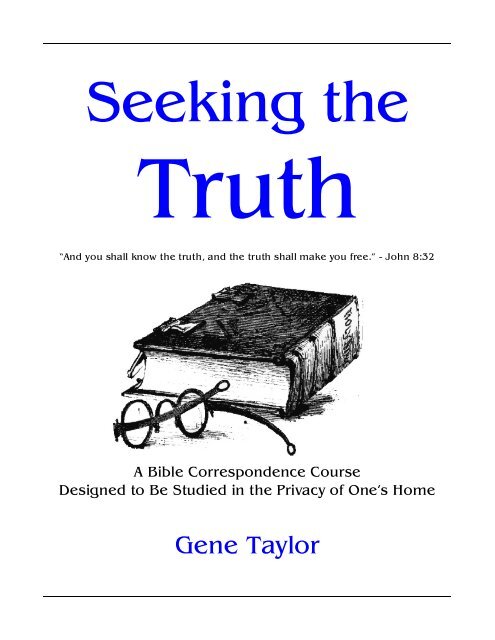 Seeking The Truth Bible Correspondence Course - Church of Christ