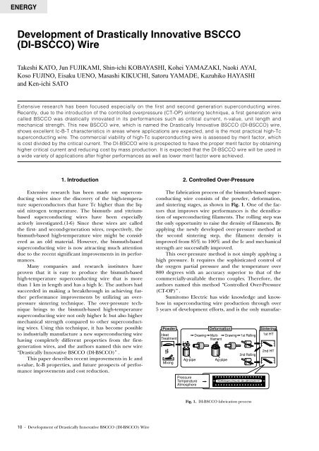 (DI-BSCCO) Wire - Sumitomo Electric Industries, Ltd.