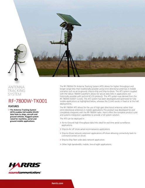 RF-7800W-TK001 Antenna Tracking System - Harris RF ...