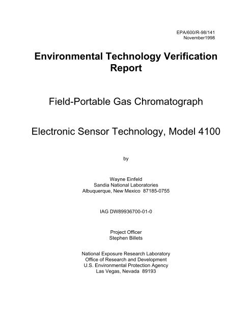 Field-Portable Gas Chromatograph Electronic Sensor Technology ...