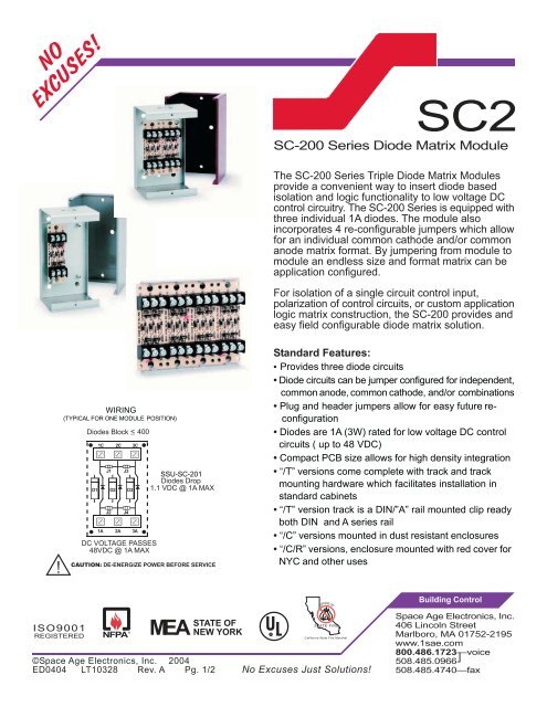 Diode Matrix Modules - Space Age Electronics, Inc.
