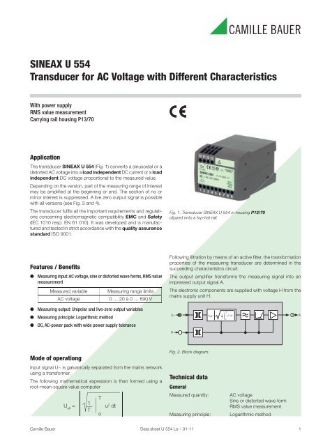 Data Sheet SINEAX U 554
