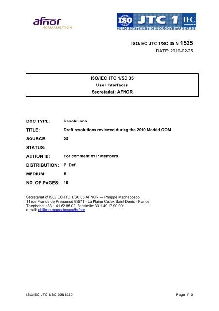 ISO/IEC JTC 1/SC 35 N 1525 ISO/IEC JTC 1/SC 35 ... - Open-std.org