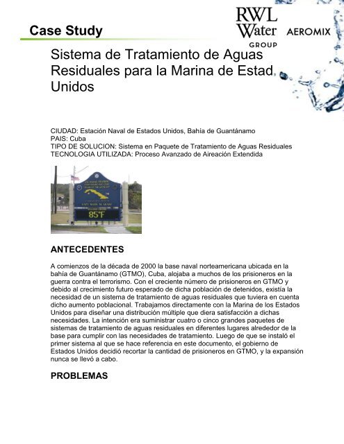Sistema de Tratamiento de Aguas Residuales ... - RWL Water Group