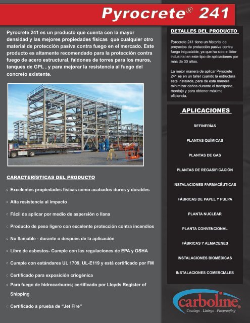 Pyrocrete® 241 Pyrocrete® 241 - Carboline