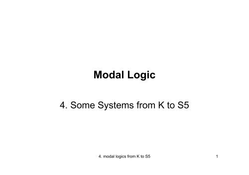 Modal Logic - MIMS