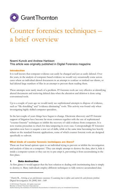 Counter Forensics