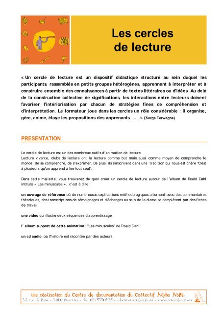 Les cercles de lecture - Collectif Alpha