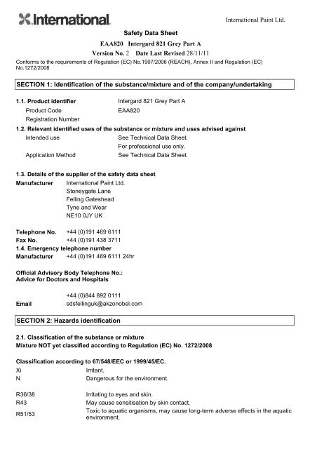 Intergard 269 Datasheet PDF Epoxy Safety, 56% OFF