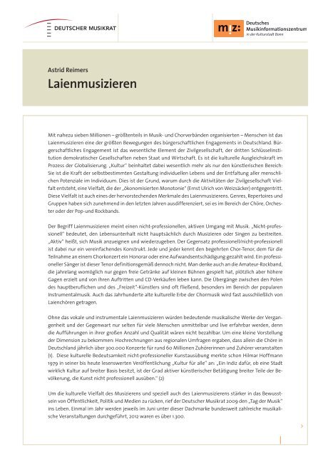 Astrid Reimers Laienmusizieren - Miz.org