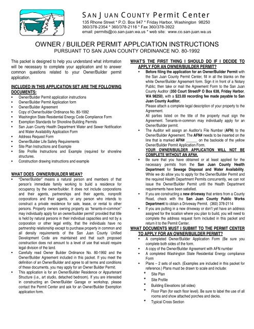 SAN JUAN COUNTY Permit Center