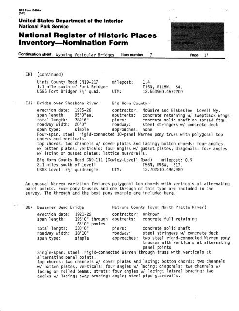 National Register of Historic Places Inventory Nomination Form