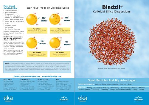 Colloidal Silica Dispersions Bindzil® Our Four Types of ... - Hedinger