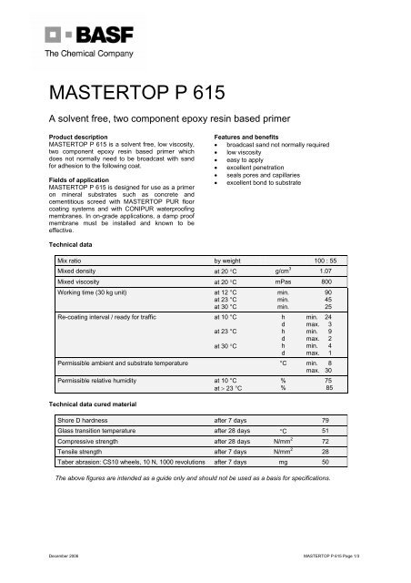 MASTERTOP P 615 - Basf