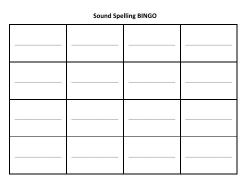 Sound Spelling BINGO