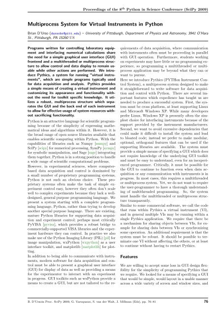 Multiprocess System For Virtual Instruments In Python Scipy 