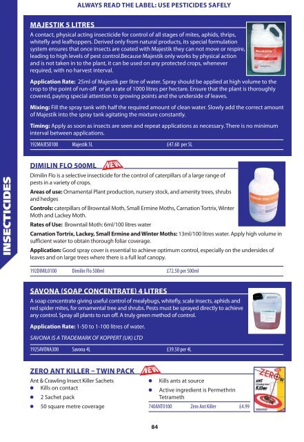 INSECTICIDES - Pitchcare