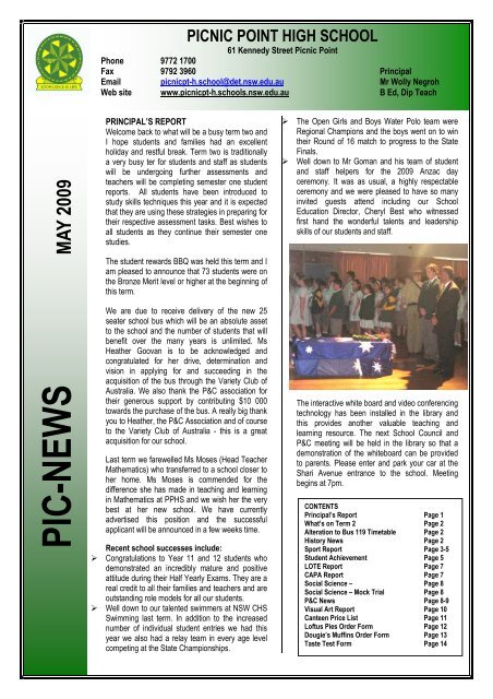 PIC -N EW S - Picnic Point High School