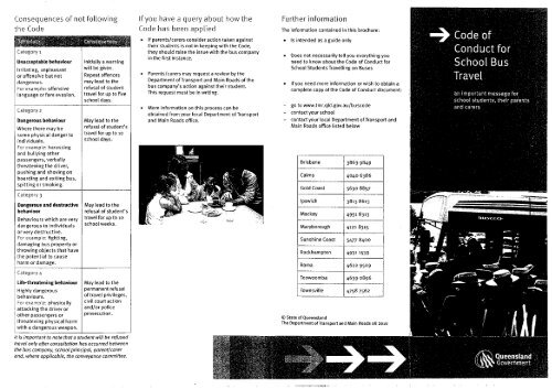 Code of Conduct for School Bus Travel
