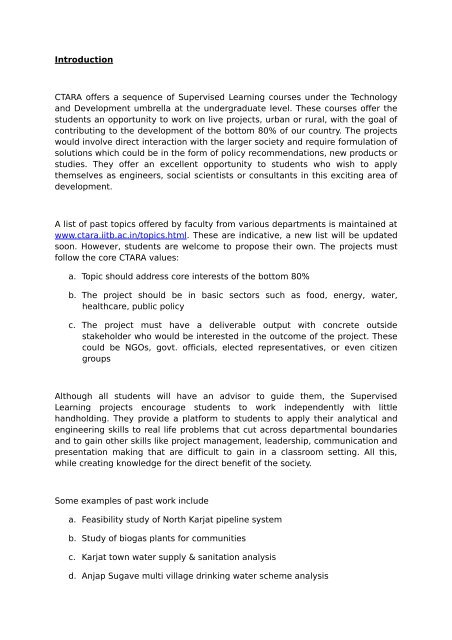 Introduction CTARA offers a sequence of Supervised Learning ...