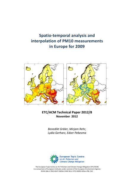 Spatio Temporal Analysis And Interpolation Of Pm10 Measurements