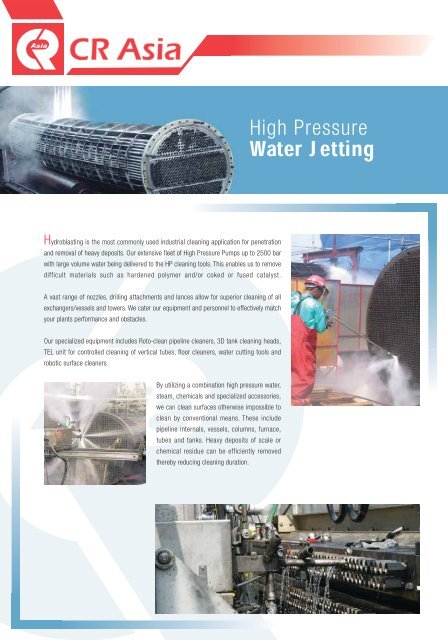 High Pressure Water Jetting - CR Asia