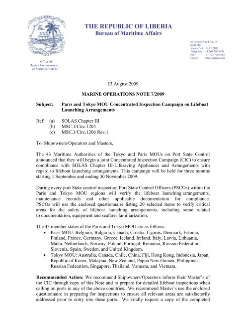 Marine Operations Note 07-2009 - liscr