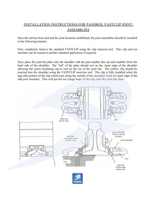 FASTCLIP Joint Assembly - Pandrol USA