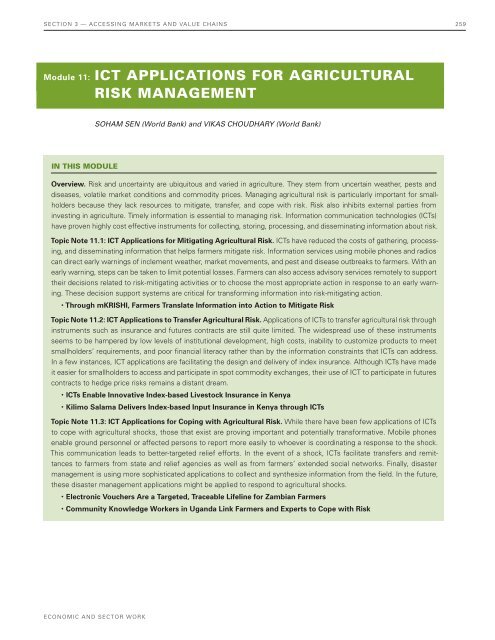 Module 11: ICT APPLICATIONS FOR ... - ICT in Agriculture