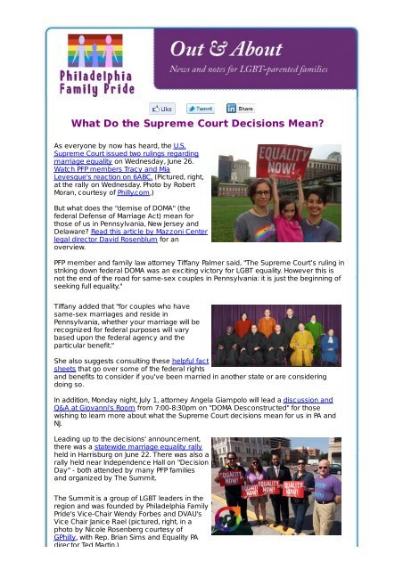 PFP June 2013 Newsletter - Philadelphia Family Pride