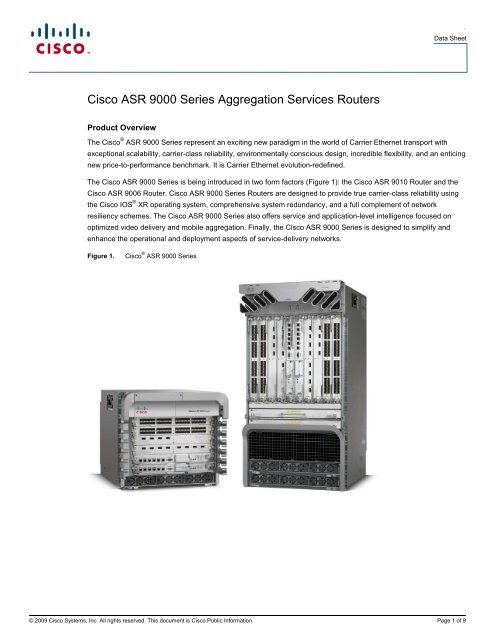 Cisco Asr 9000 Series Aggregation Services Routers Spectra