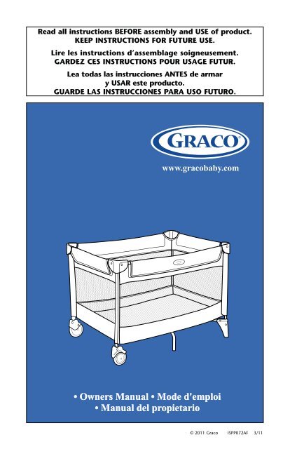 Read all instructions BEFORE assembly and USE of product ... - Graco