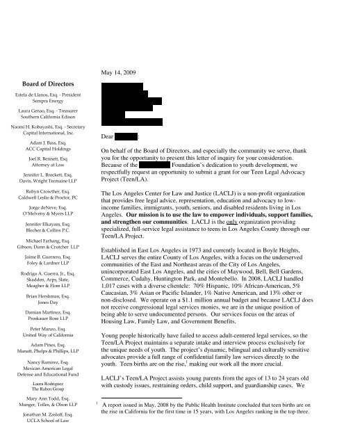 May 14, 2009 Ms. Rachel Roth Executive Director Roth Family ...