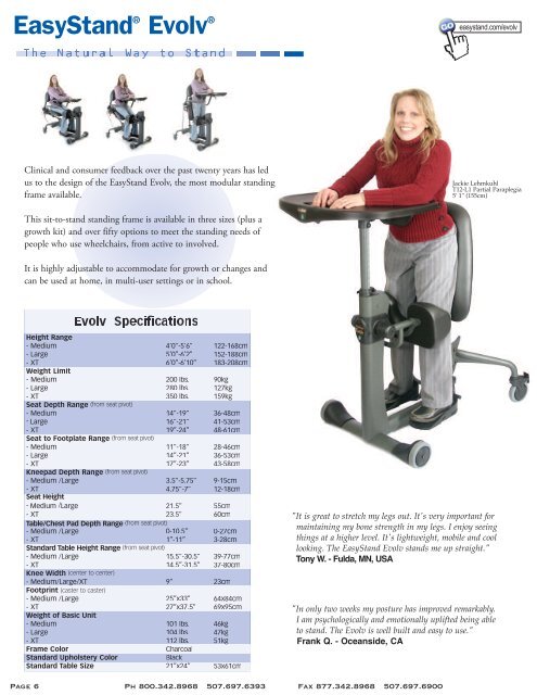 EasyStand Evolv Stander Brochure